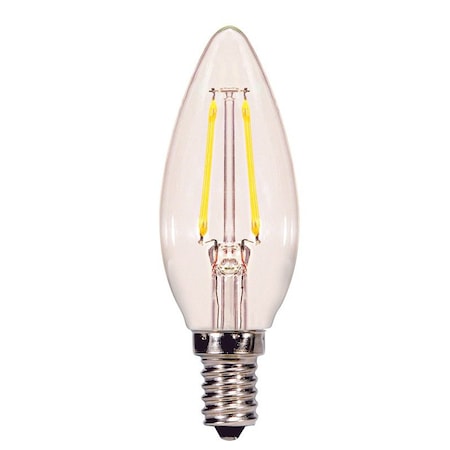 Satco Satco B11 E12 (Candelabra) Filament LED Bulb Warm White 60 Watt Equivalence 2 pk S21706 | Zoro